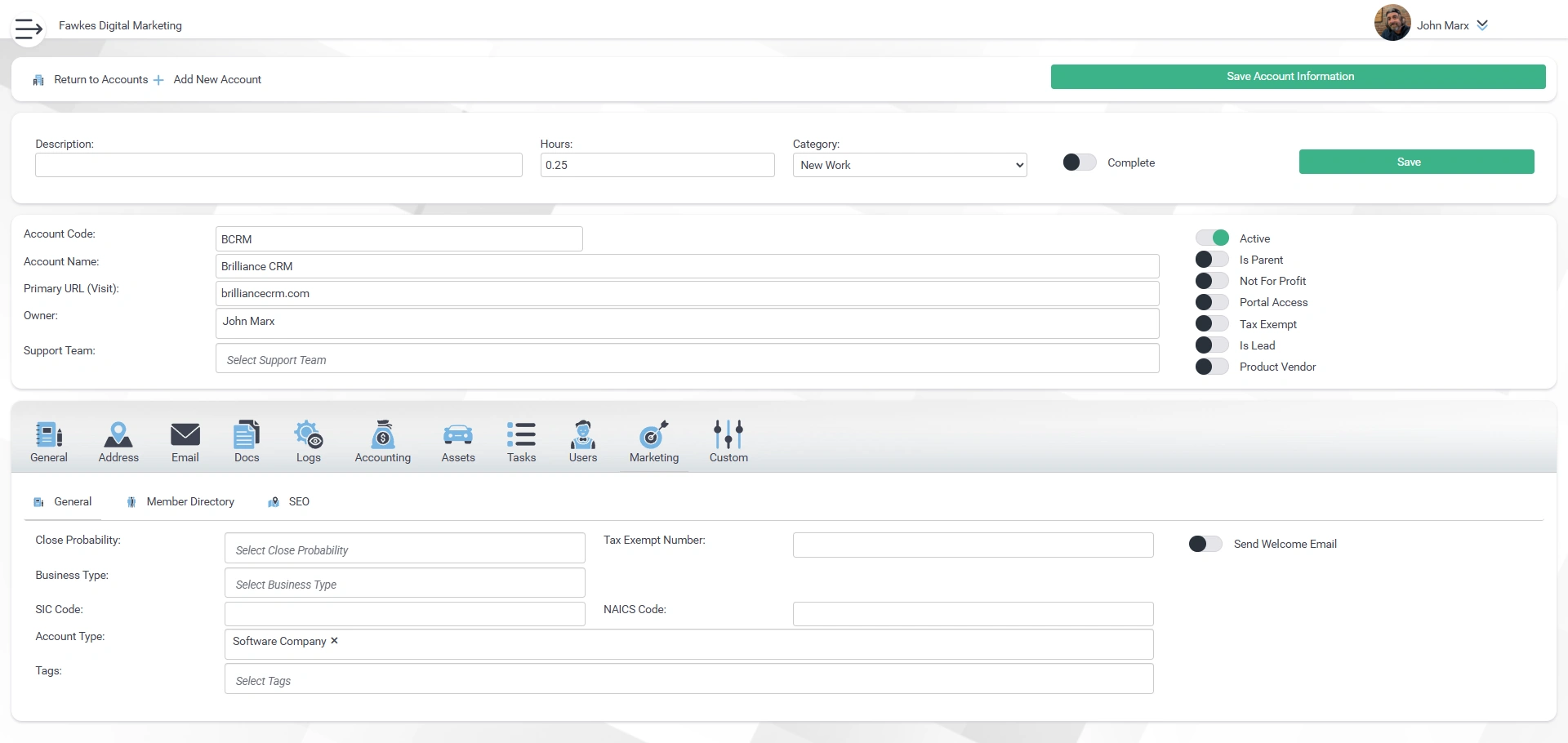 Brilliance CRM Accounts & Leads Module | Lead Tracking, Customer